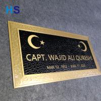 China Large Brass or Bronze Memorial Plaque with Custom Lettering and Portrait Engravings Using Gravure Printing for sale