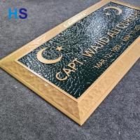 China Large Brass or Bronze Memorial Plaque with Custom Lettering and Portrait Engravings Using Gravure Printing for sale