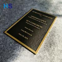 China Custom-made commercial signage for offices and brands  featuring raised carved lettering and logos  premium luxury design with a vintage brass or bronze finish for sale