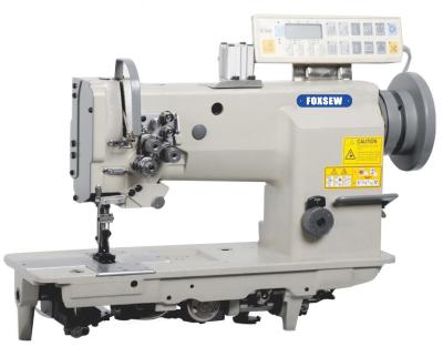 China Industrial Double Needle Compound Feed Lockstitch Sewing Machine with Automatic Thread Trimmer 110V for sale