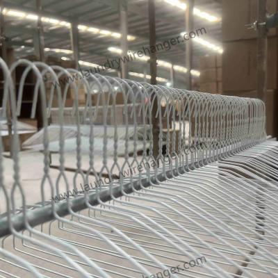 China 18” Wire Hanger For Laundry, Dry Cleaning - White for sale