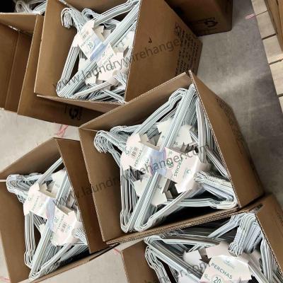 China 18inch White Clothes Wire Hanger For Dry Cleaner for sale