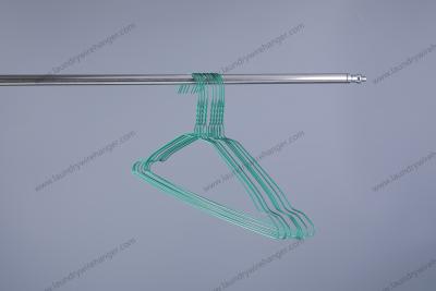China Blue Dry Cleaner Wire Suit Hanger Low Carbon Steel Material Custom Design for sale