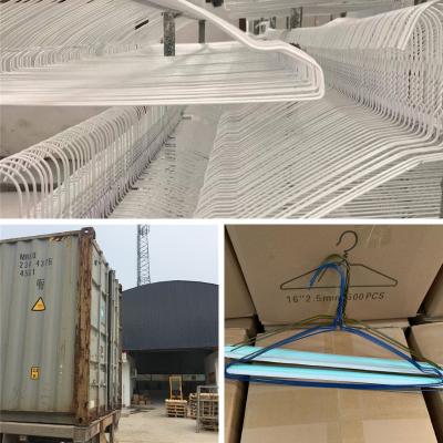 China Disposable Dry Cleaners Hangers , 16 Inch 13.5 Gauge Metal Coathangers for sale