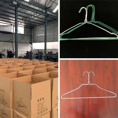 China Wire Shirt Hangers 1.9mm/14.5gauge Thickness 12.5kgs Per Box 500pcs for Volume Orders in White Blue Yellow or Customized for sale