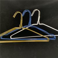 China 2.1mm Laundry Room Clothes Hanger , Notched Painting Steel Coated Wire Hangers for sale