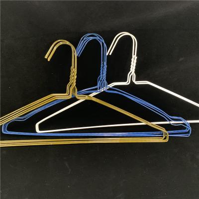 China 2.1mm Laundry Room Clothes Hanger , Notched Painting Steel Coated Wire Hangers for sale