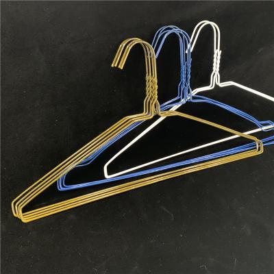 China Painted Metal Clothes Wire Hanger 16 Inch Long 2.2mm Dia For Dry Cleaner for sale