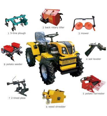 China 18HP Gasoline Mini Tractor 4WD Agricultural Multifunctional with Rotary Tiller for sale