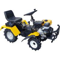 China 4x4 Mini Tractor 18hp Gasoline Engine with Rear 2 Tined Plow 30cm Depth for sale