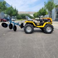 China 12HP-18HP 4WD Mini Farm Tractor with Disc Plow Gasoline Engine 6L Tank for sale