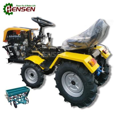 China 4WD Diesel 4x4 Mini Tractor 12hp with Wheat Seeder CE Certified Small Farm Tractor for sale