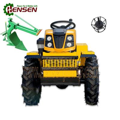 China 4WD Reversible Plow Mini Tractor 18hp Gasoline Engine Small Scale Farming Tractor for sale