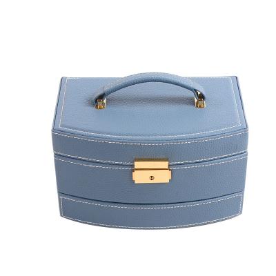 China Colorful Leather Travel Jewellery Case , Portable Leather Gift Box With Drawer for sale