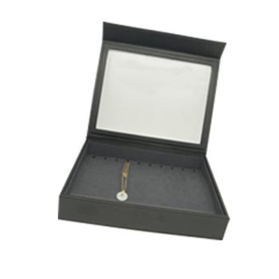 China Black Pu Jewelry Display Tray , Rigid Surface Window Display Rack Free Logo for sale