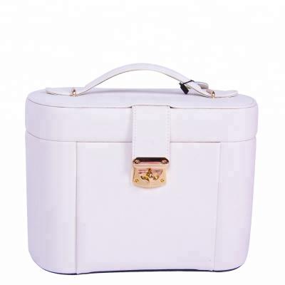 China Free gift box jewelry mirror cabinet for jewelry  PU leather jewelry storage box for sale