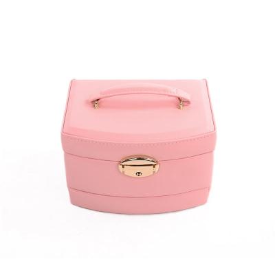 China Free Logo Leather Luxury Jewelry Case Organizer Box PU leather jewelry storage box for sale