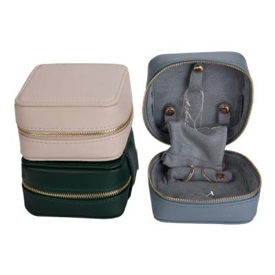 China Fashion Small Portable Travel Jewelry Box Pu Leather Material Easy To Carry for sale
