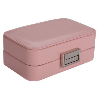 China Handmade Portable Travel Jewelry Box Square Shape Suitcase Design For Retail for sale