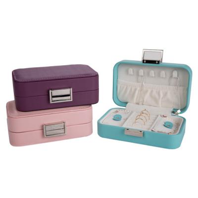 China Handmade Lockable Travel Ring Box , Multi Color Portable Travel Jewelry Case for sale