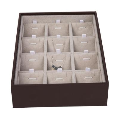 China High Grade Pu Leather Jewelry Display Box For Necklace / Pendant 15 Spaces for sale