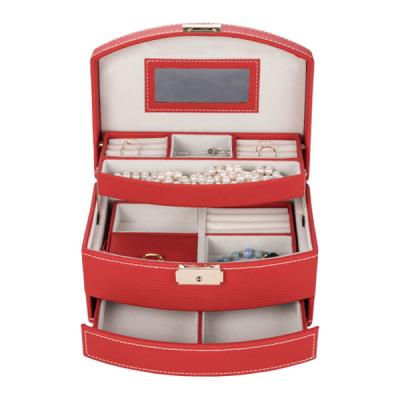 China Leather Display Gift Box With Handle , Square Shape Watch Storage Case for sale
