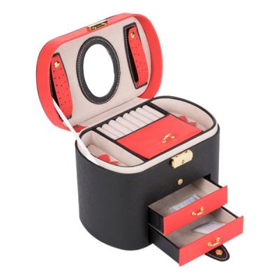 China Luxury Velvet Foldable Leather Jewelry Box For Packaging / Storage Durable for sale