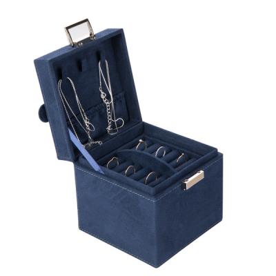 China Lightweight Retail Jewelry Box , Easy To Take Leather Black Jewelry Box for sale