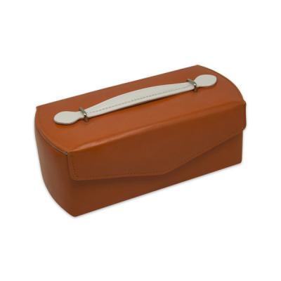 China Yellow Color PU Leather Soft Velvet Jewelry Organizer Box for sale