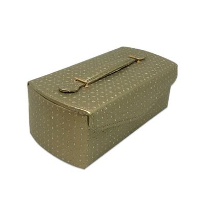 China Gold Color Velvet Inside Jewelry Travel Case With Handle for sale