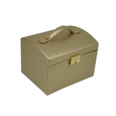 China Gold Color Hot stamping PU Leather Jewelry Organizer Case for sale