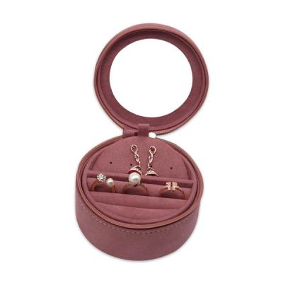 China Metallic Logo Laser Emboss Jewelry Travel Case Velvet Interior for sale