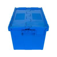 China Customized Logo Lockable Storage Plastic Crate for Large Stackable Moving and Storage for sale