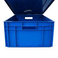China Convenient Eco-Friendly Plastic Storage Crate with Lid and Stackable Design for sale