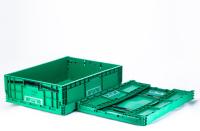 China 800x600x230mm Collapsible Plastic Vegetable Crate for Industrial Storage and Shipping for sale