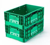 China Customized Logo Plastic Storage Box Container Folding Stackable Crate for Tool Storage for sale