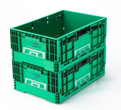 China Customized Logo Plastic Storage Box Container Folding Stackable Crate for Tool Storage for sale