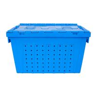 China Supermarket Plastic Tote Box Acceptable OEM ODM Transport Turnover Crate with Mesh for sale