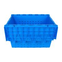 China Supermarket Plastic Tote Box Acceptable OEM ODM Transport Turnover Crate with Mesh for sale