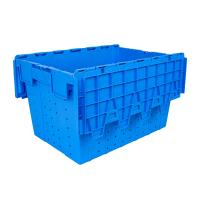 China Supermarket Plastic Tote Box Acceptable OEM ODM Transport Turnover Crate with Mesh for sale