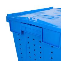 China Supermarket Plastic Tote Box Acceptable OEM ODM Transport Turnover Crate with Mesh for sale