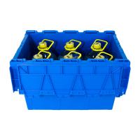 China Storage and Shipping Stackable Container Moving Turnover Plastic Crate with Lid for sale