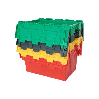 China Logistics Nest Storage Attached Lid Container with PP Material and Stackable Tote for sale
