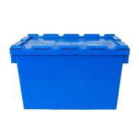 China Customized Logo PP Warehouse Moving Plastic Crate with Lid Stackable Removal Storage Crates for sale