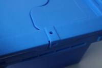 China 400x300x240 mm Solid Box Heavy Duty and Recyclable with Lid for Logistic Storage Blue for sale
