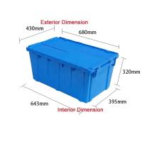 China Store Your Home Items Neatly with 680x430x320mm Blue PP Plastic Storage Boxes and Lid for sale