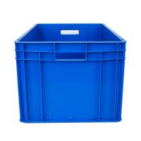 China Customized Logo Plastic Crate for Food Storage Box Logistics Foldable Solid HDPE Crate for sale