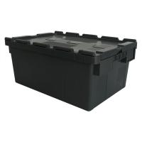 China Collapsible Plastic Folding Crate Box With Lid Space Saving Storage Solution for sale