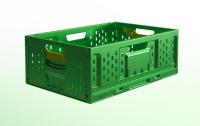 China Green Heavy Duty Transportation Plastic Crate for Warehouse and Supermarket Storage for sale