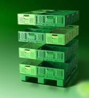 China Green Heavy Duty Transportation Plastic Crate for Warehouse and Supermarket Storage for sale